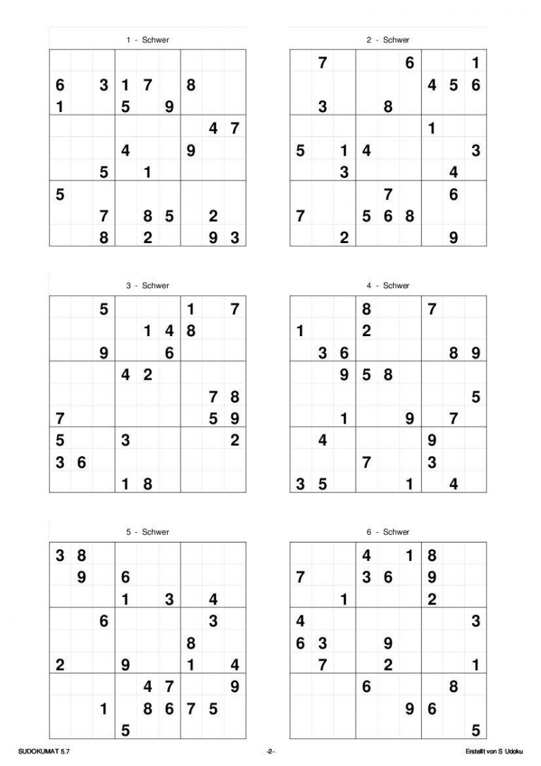 Sudoku Sehr Schwer